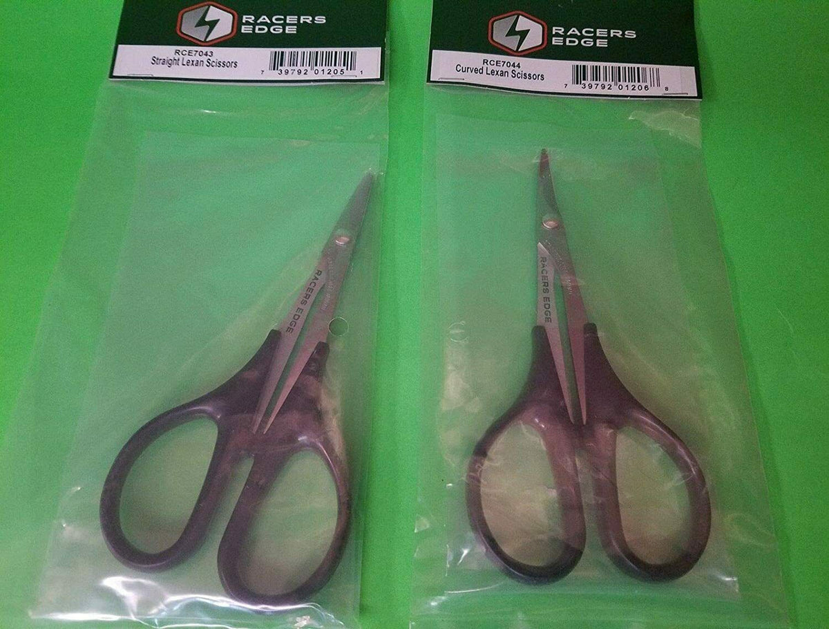 Racers Edge 2 Pack Straight and Curved Lexan Scissors RCE7043 RCE7044 ...